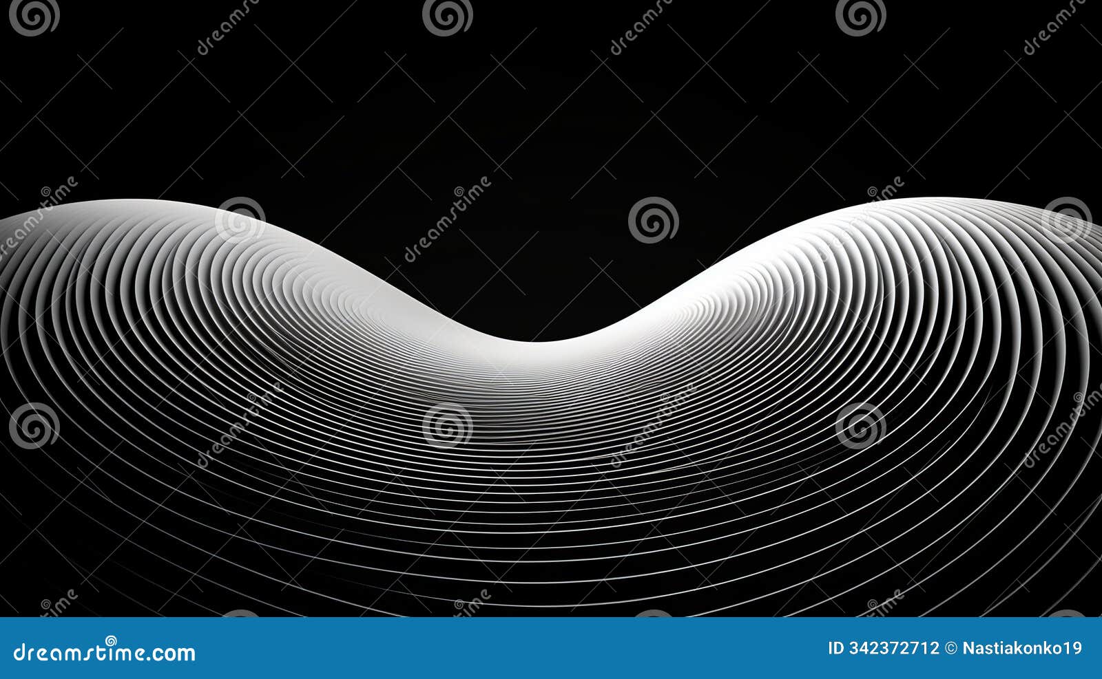Illustration of a Abstract Wavy Object in Black and White Stock Photo ...