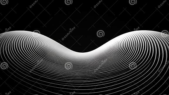 Illustration of a Abstract Wavy Object in Black and White Stock Photo ...