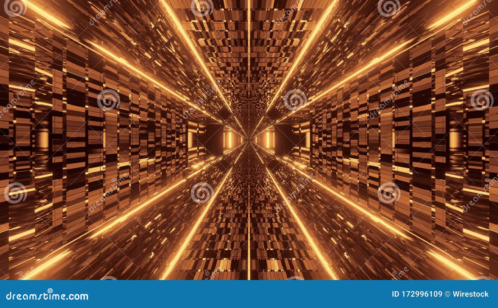 Illustration with Abstract Yellow Light Effects Stock Illustration ...