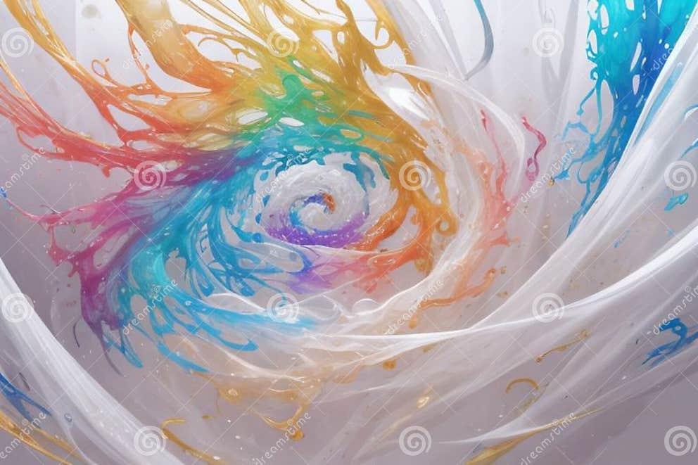 Illustration Abstraction of Flowing Materials of Different Colors, Ai ...