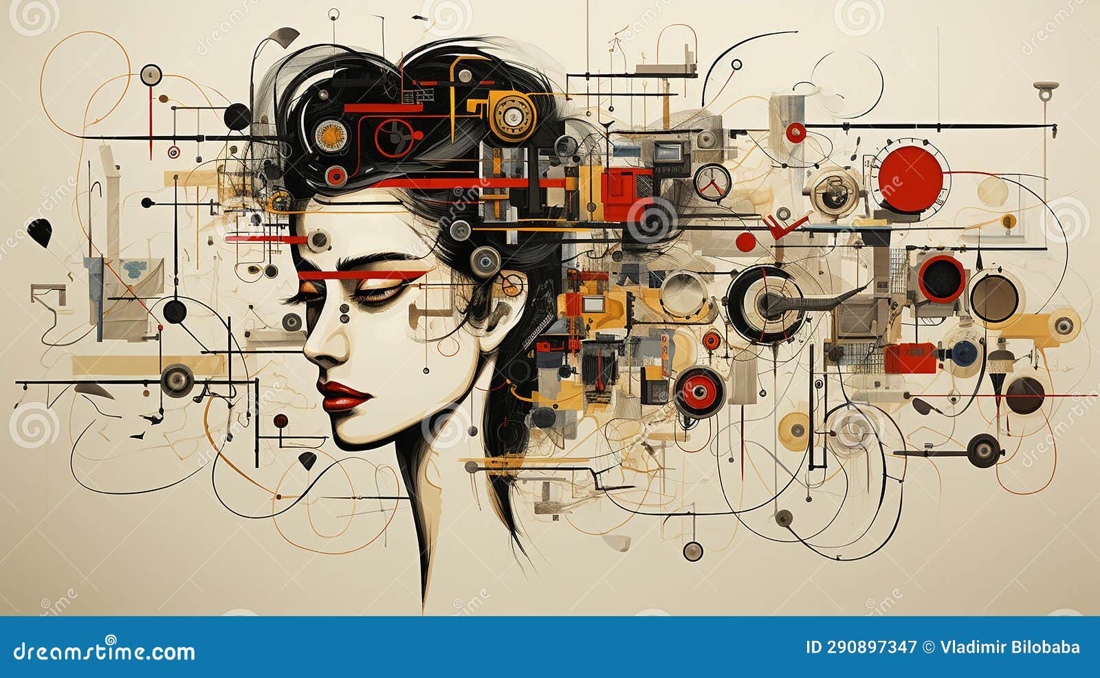 An Illustration of the Absurd Ideas of Dada Philosophy Stock ...