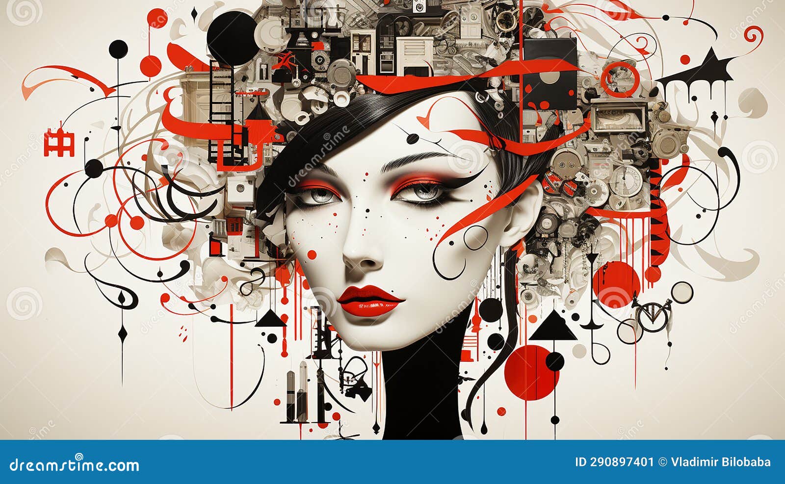 An Illustration of the Absurd Ideas of Dada Philosophy Stock ...