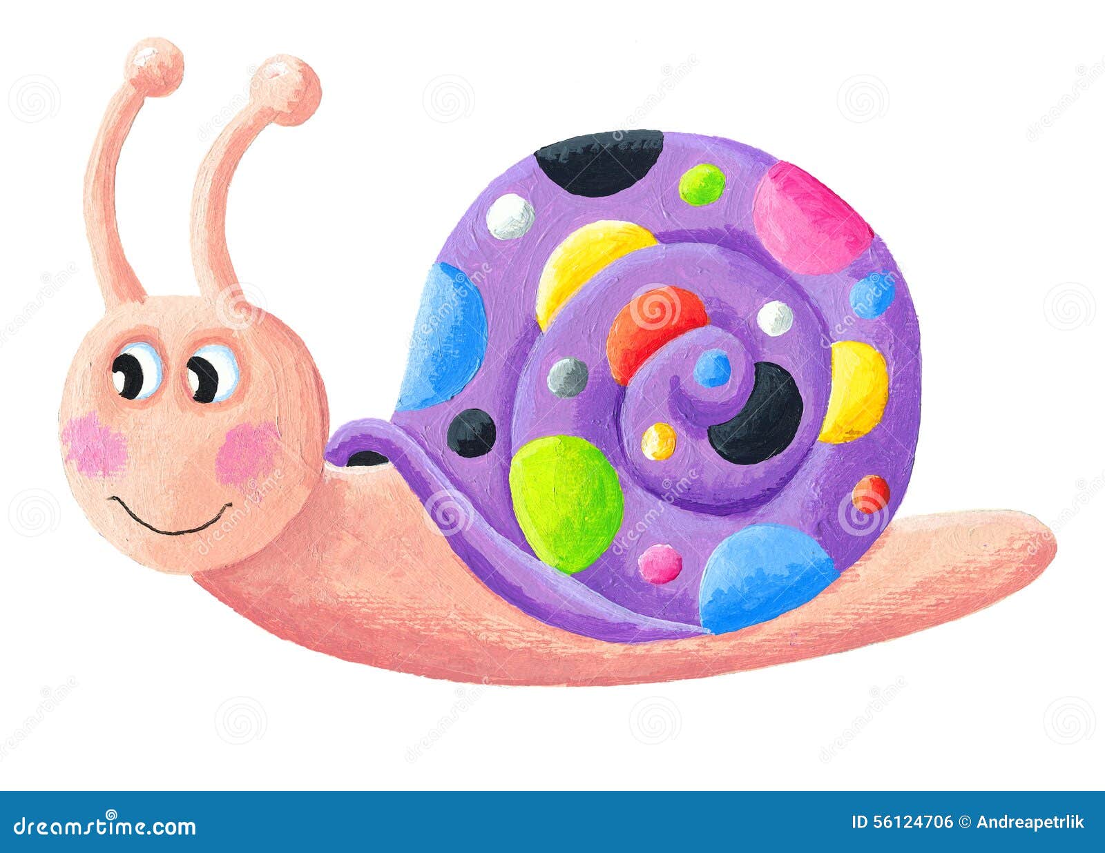 Illustration Acrylique D'escargot Coloré Drôle Illustration Stock ...