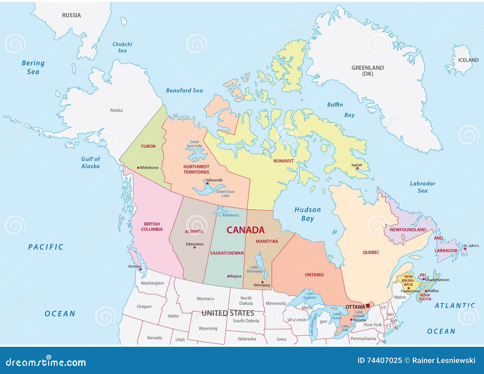 Political Map Of Canada Cartoon Vector | CartoonDealer.com #105466311