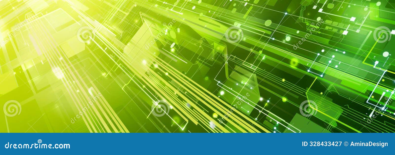 Illustration of Advanced Green Technology Background Featuring Digital ...