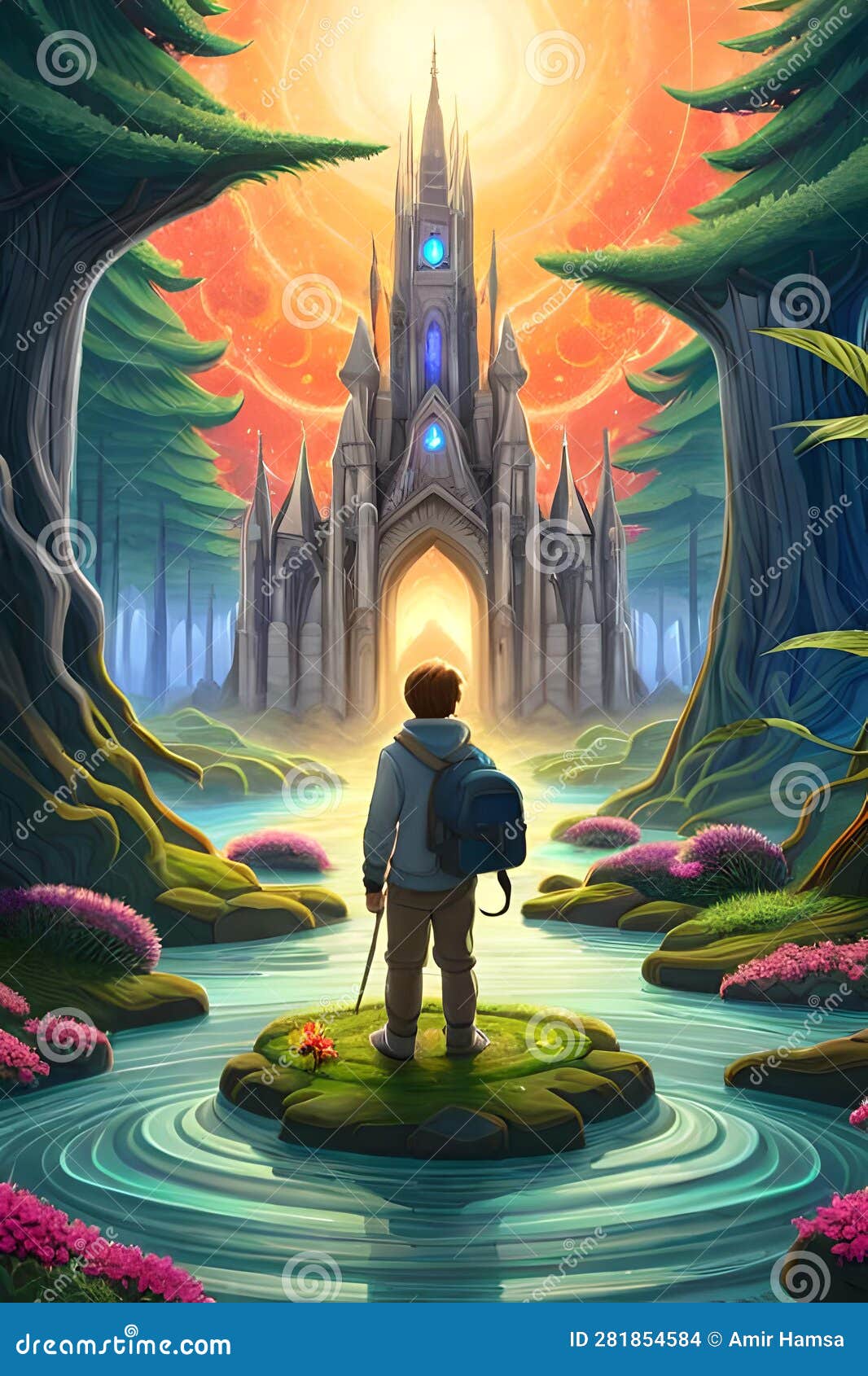 Adventure To a Magical Forest Stock Illustration - Illustration of ...