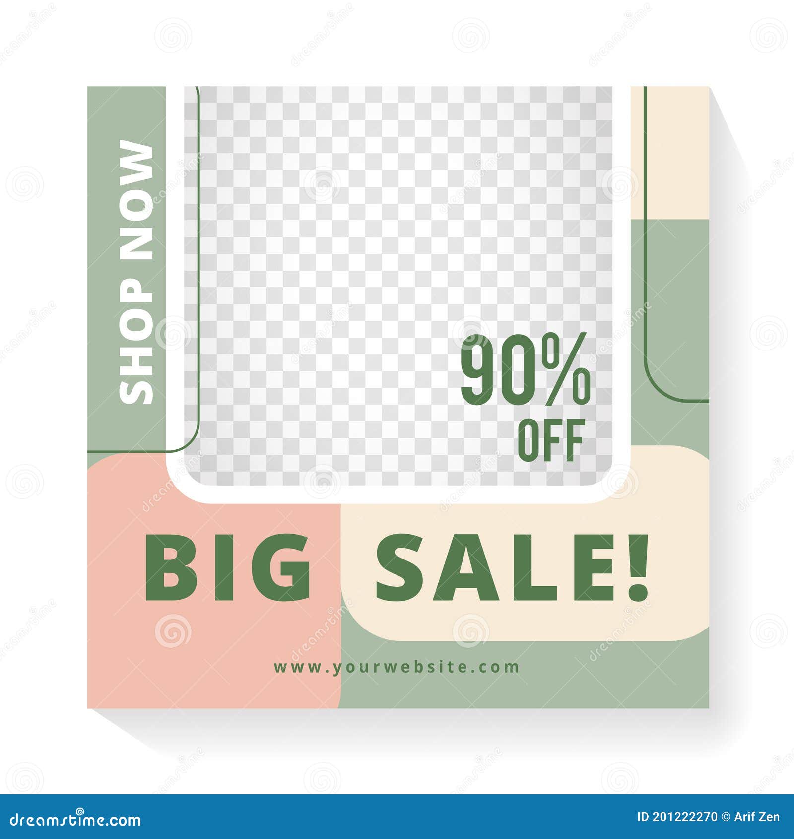 Illustration of Advertisement Editable Minimal Square Banner Template ...