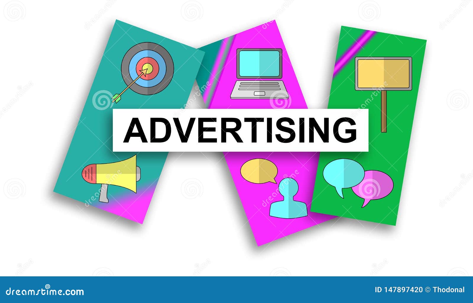 Concept of advertising stock illustration. Illustration of media ...