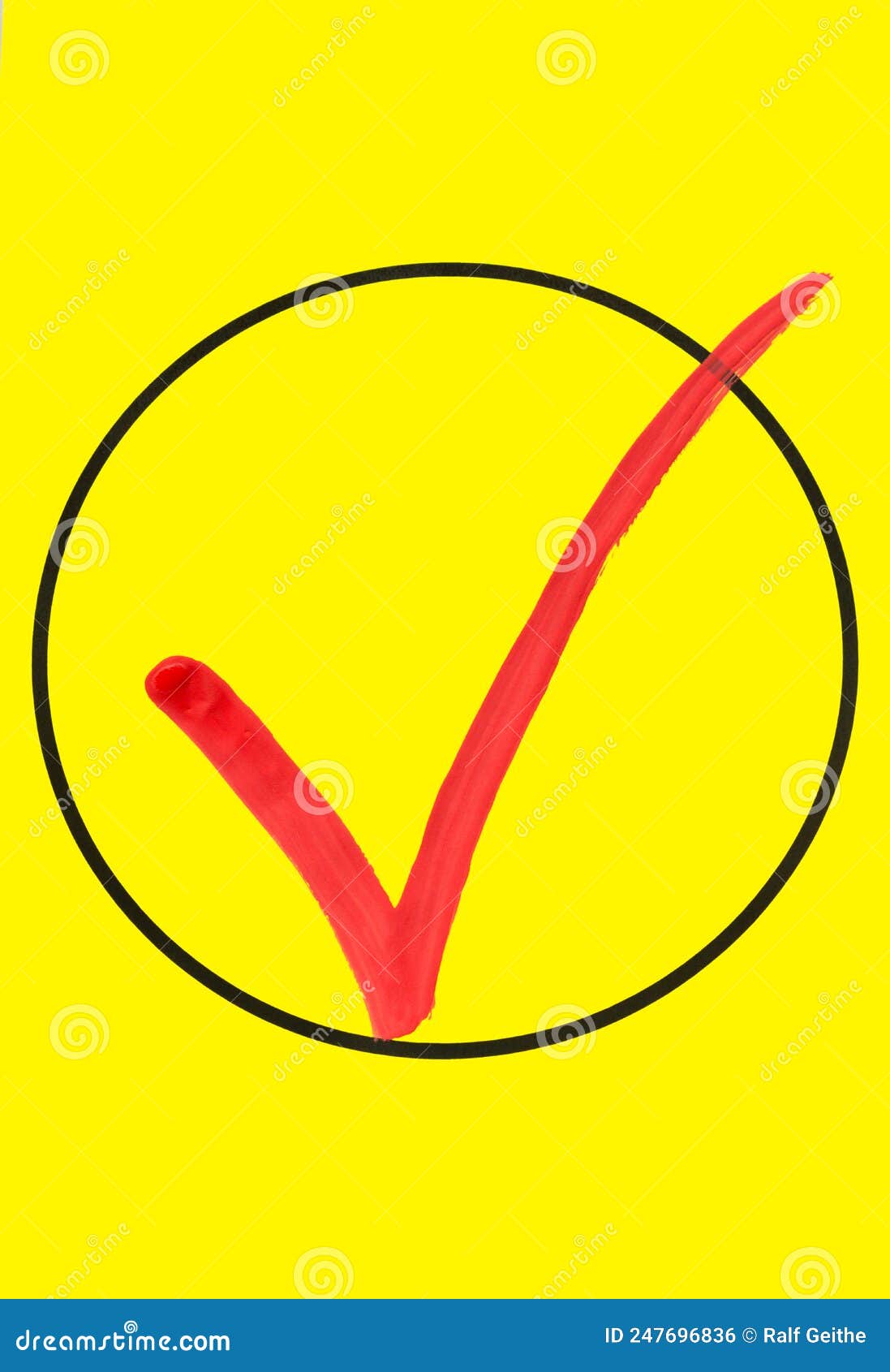 Illustration of a Affirmative Check Mark on Yellow Background in 3D ...