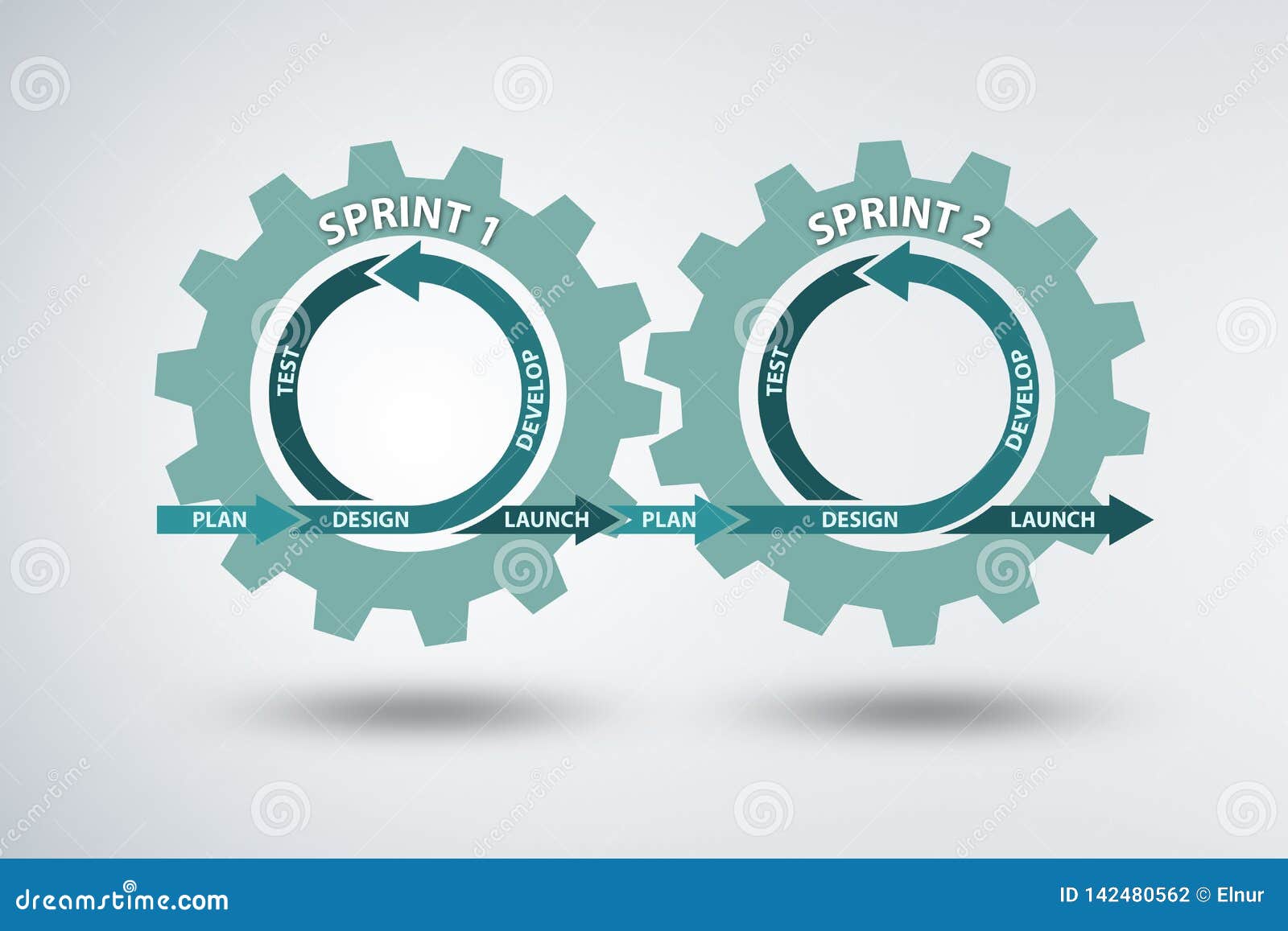 The Illustration of Agile Method Concept - 3d Rendering Stock ...