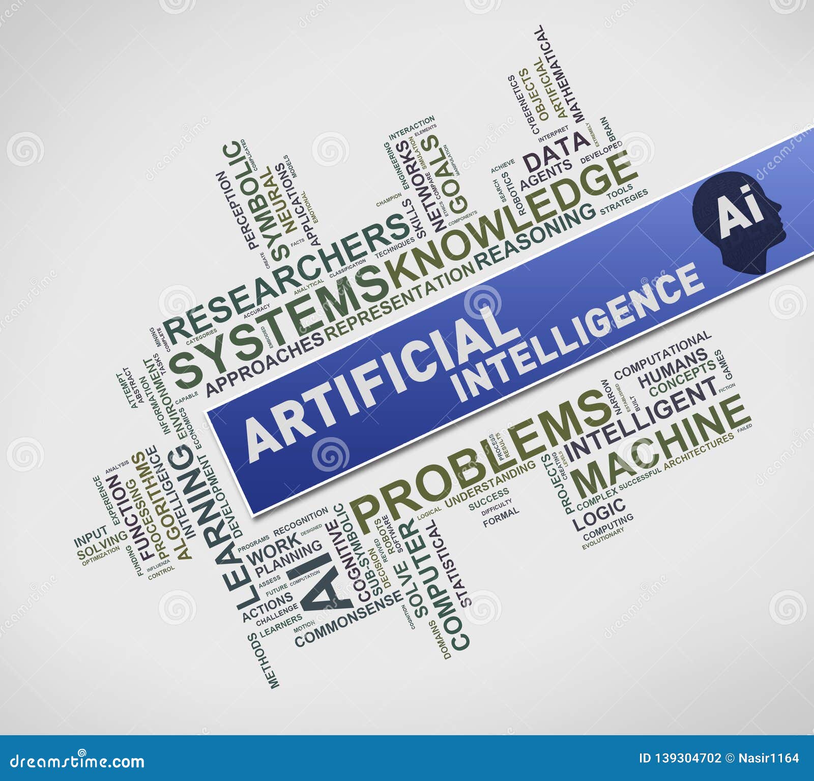 AI Artificial Intelligence Wordcloud Stock Illustration - Illustration ...