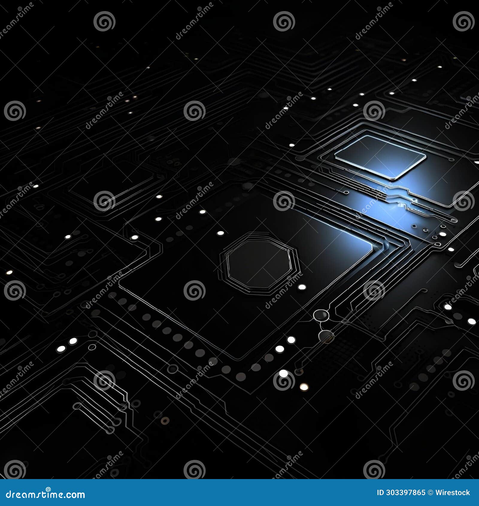 Illustration AI Generated Electronic Chip Technology Elegant Black ...