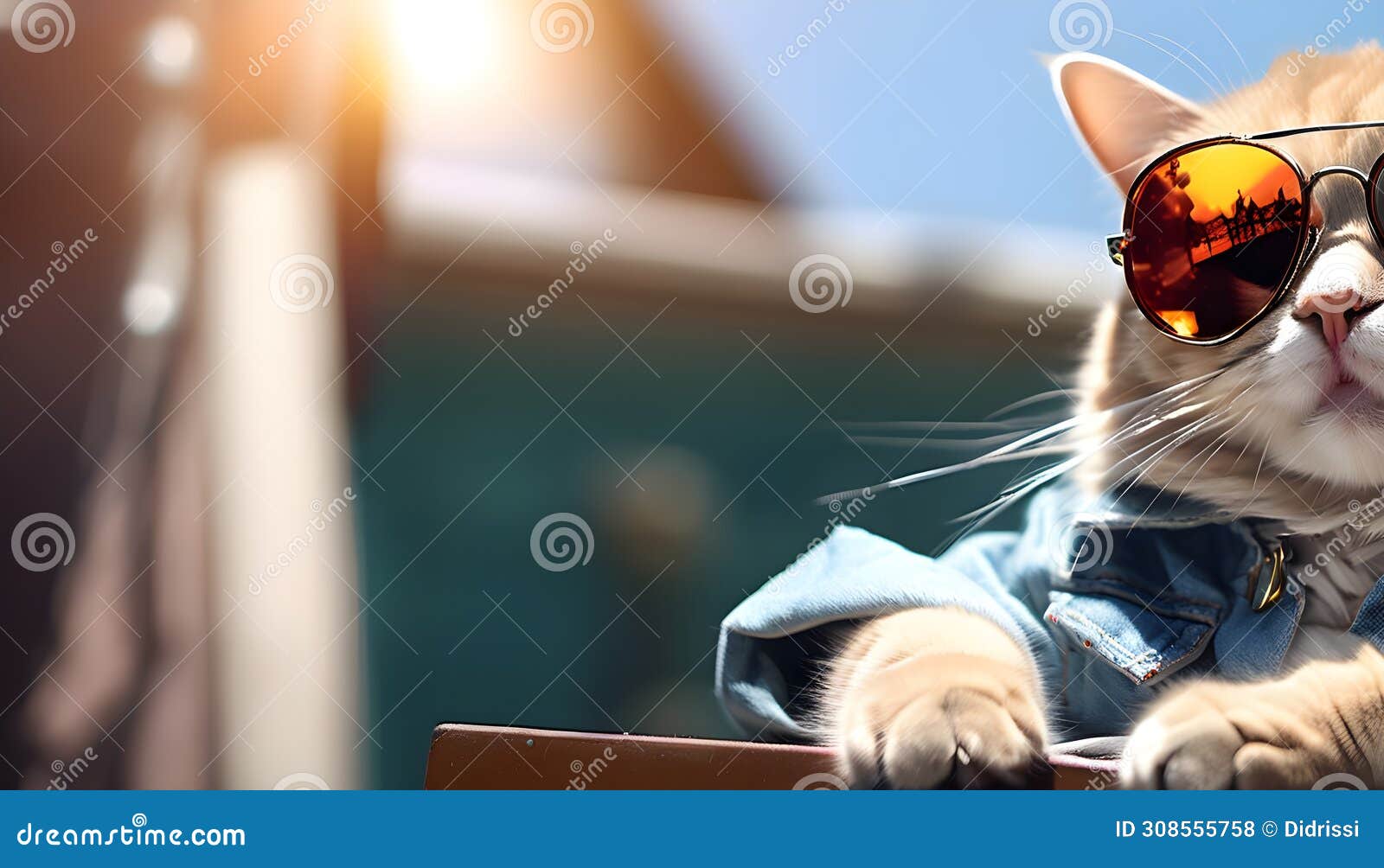 A Cat Getting Dressed for the Impending Summer and Donning Sunglasses ...