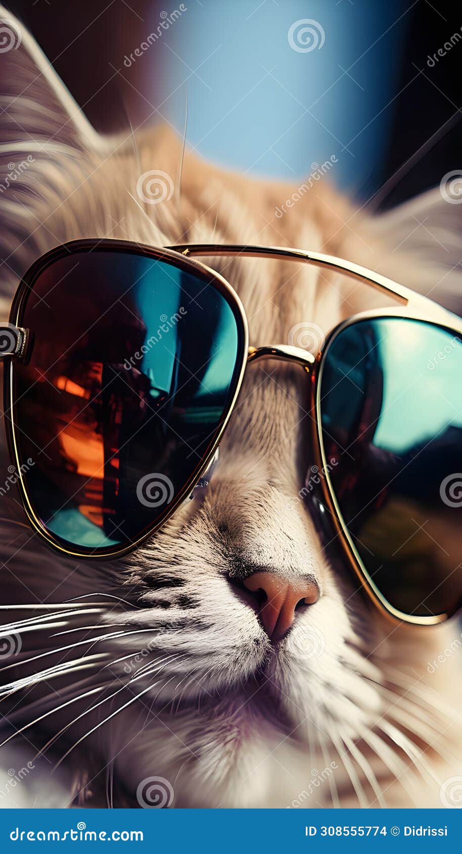 A Cat Getting Dressed for the Impending Summer and Donning Sunglasses ...