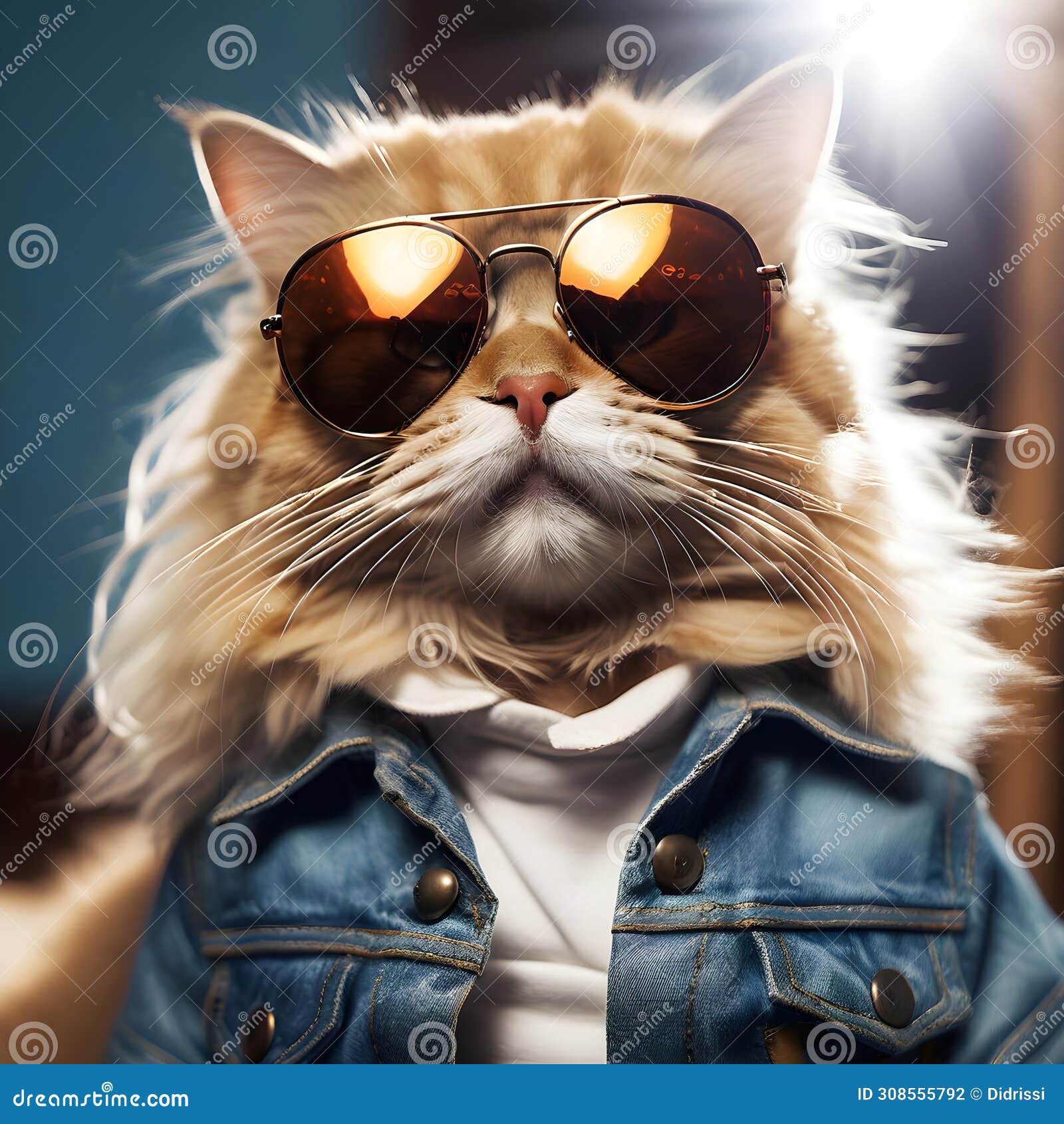 A Cat Getting Dressed for the Impending Summer and Donning Sunglasses ...