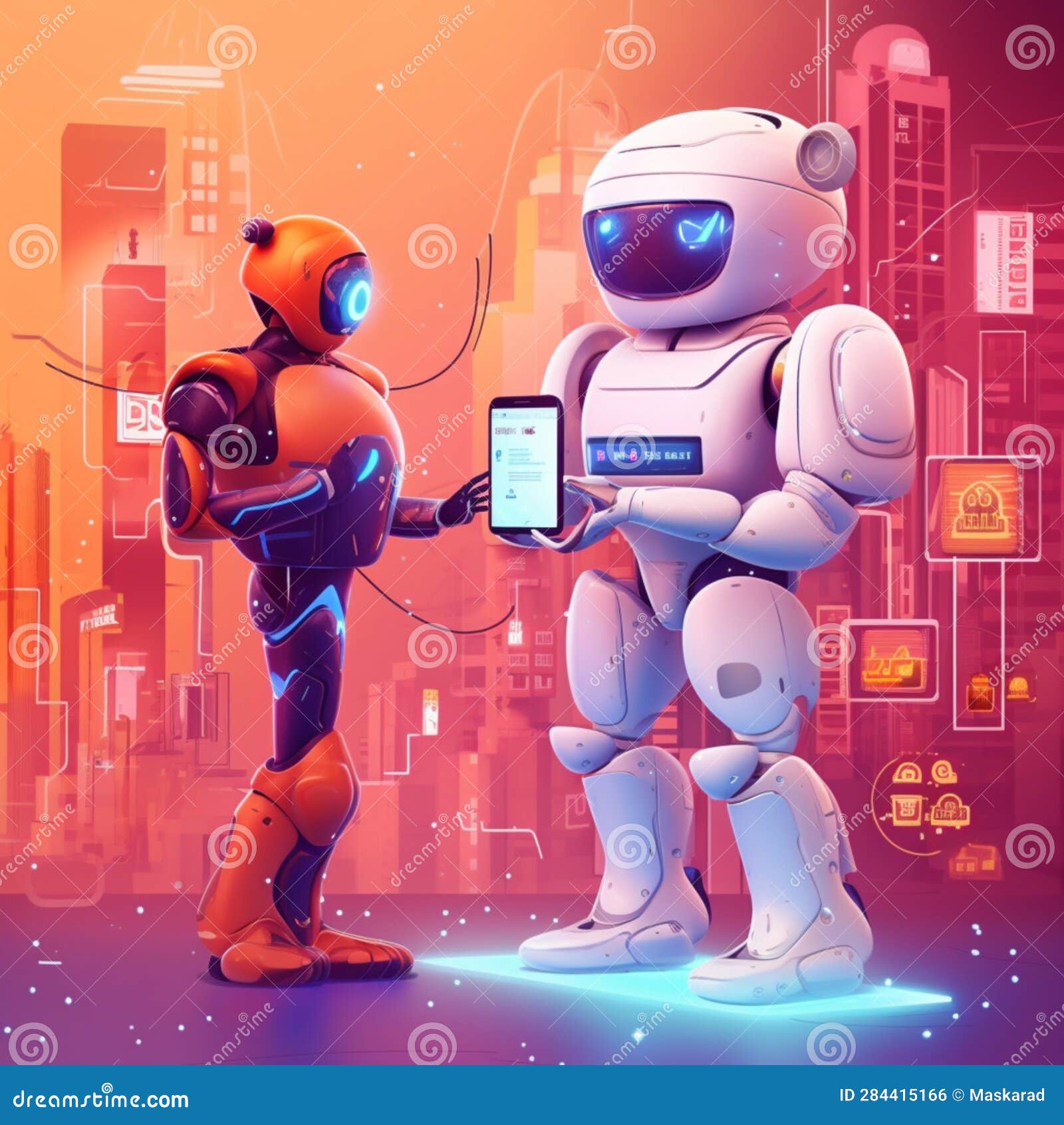 Illustration, AI Generation. Chatbot Providing Personalized Product ...