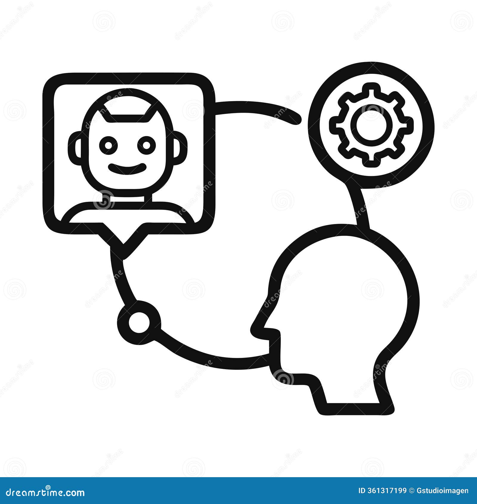 AI Guided Human Decision Making Stock Vector - Illustration of white ...