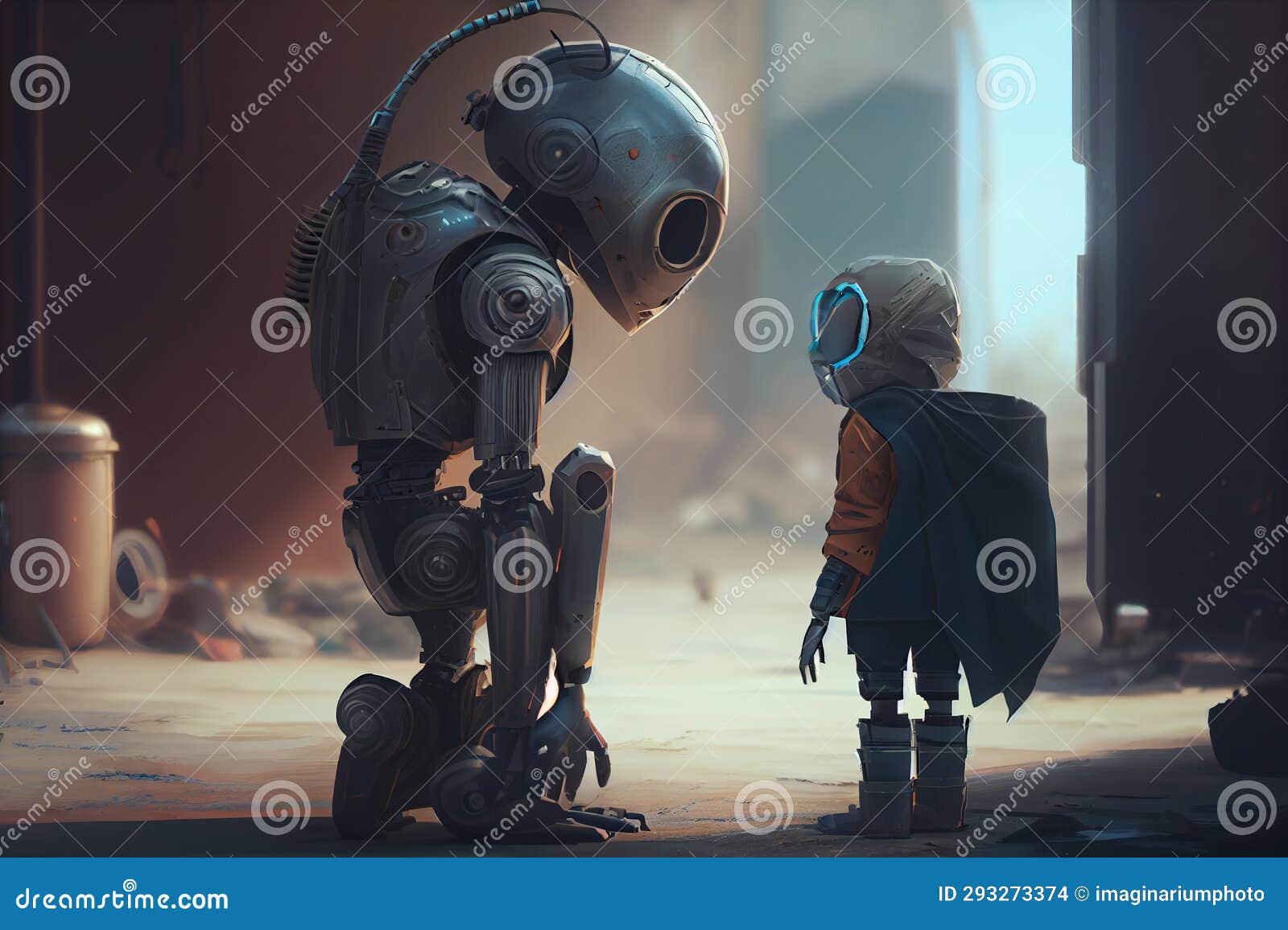 Illustration of an AI Robot and a Good Friend Stock Photo - Image of ...