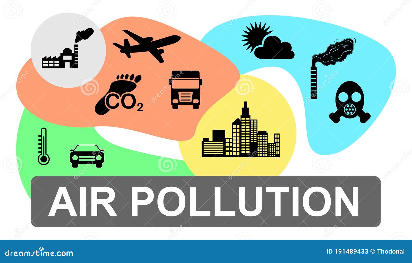 Concept of air pollution stock illustration. Illustration of ...