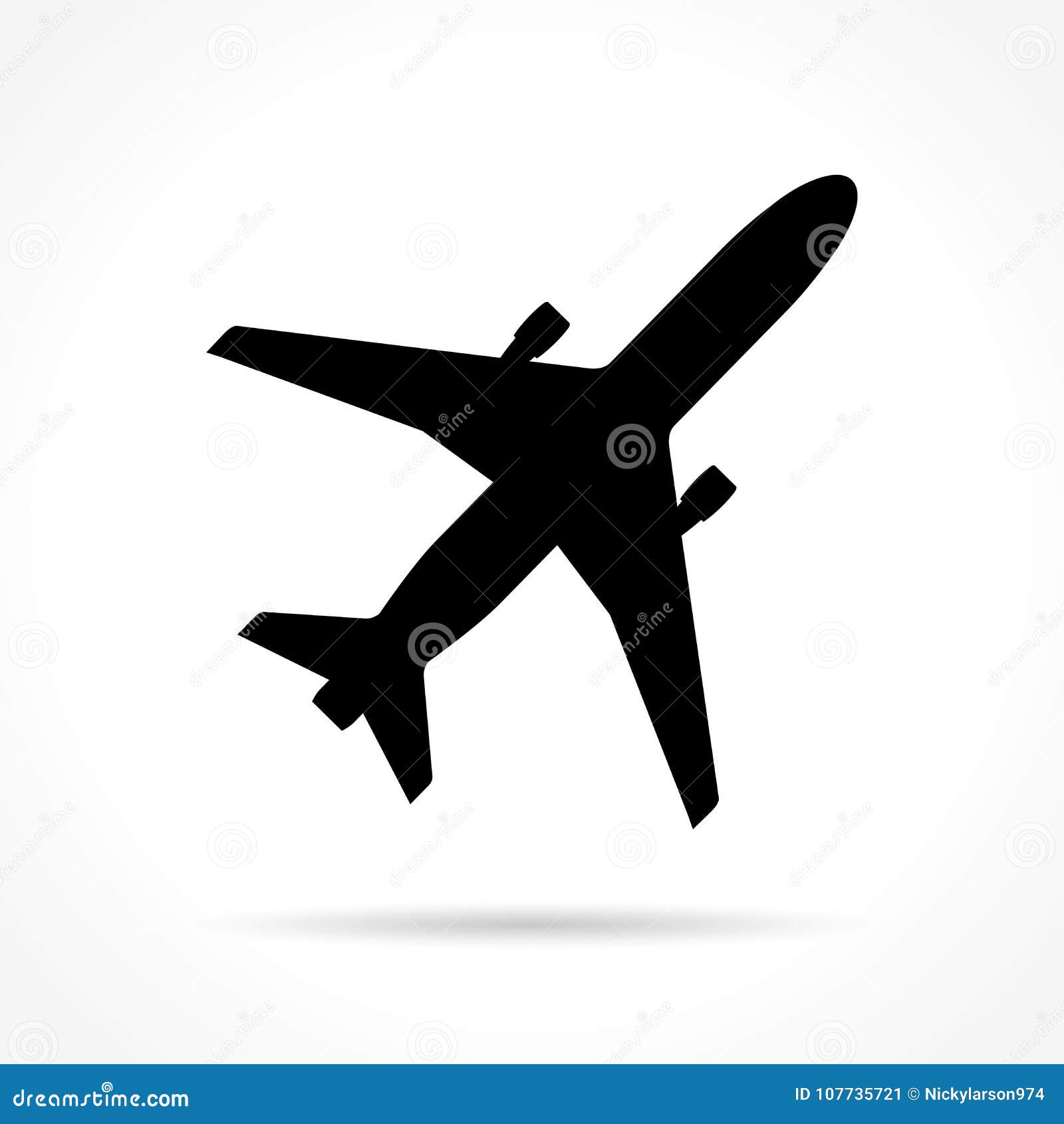Airplane Icon On White Background Stock Vector - Illustration of ...