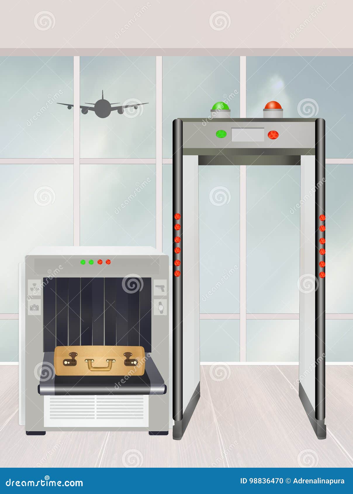 Airport security scanner stock illustration. Illustration of airplane ...