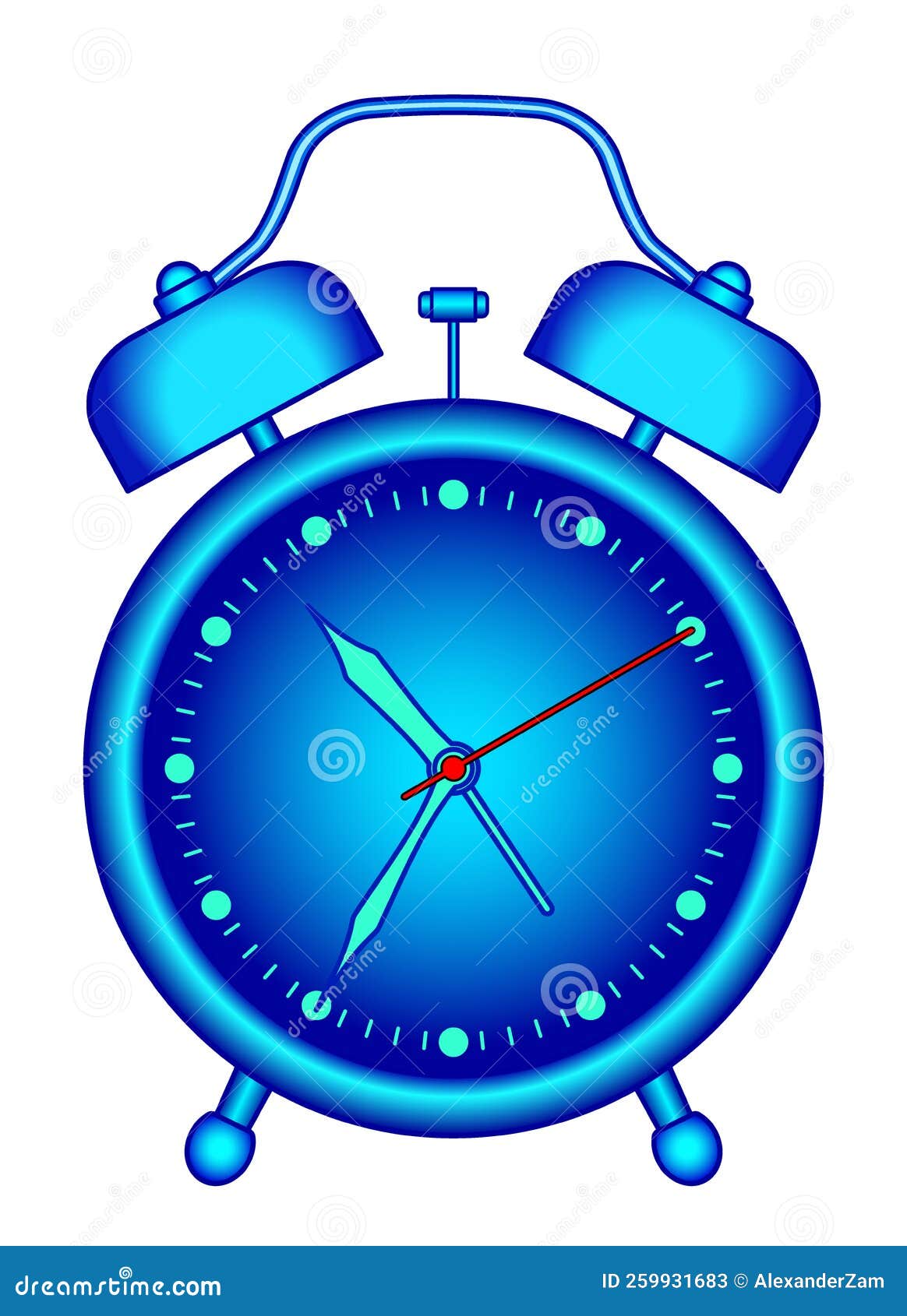 Alarm clock illustration stock vector. Illustration of classic - 259931683