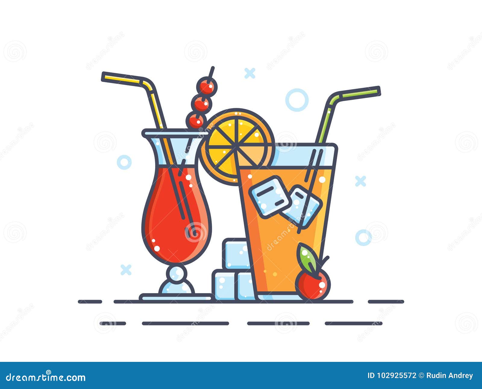 Illustration of Alcoholic Cocktails Stock Vector - Illustration of ...