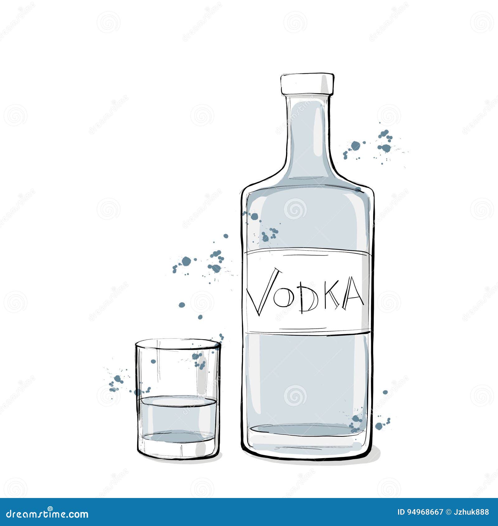 Illustration of an Alcoholic Drink. Vodka Stock Illustration ...