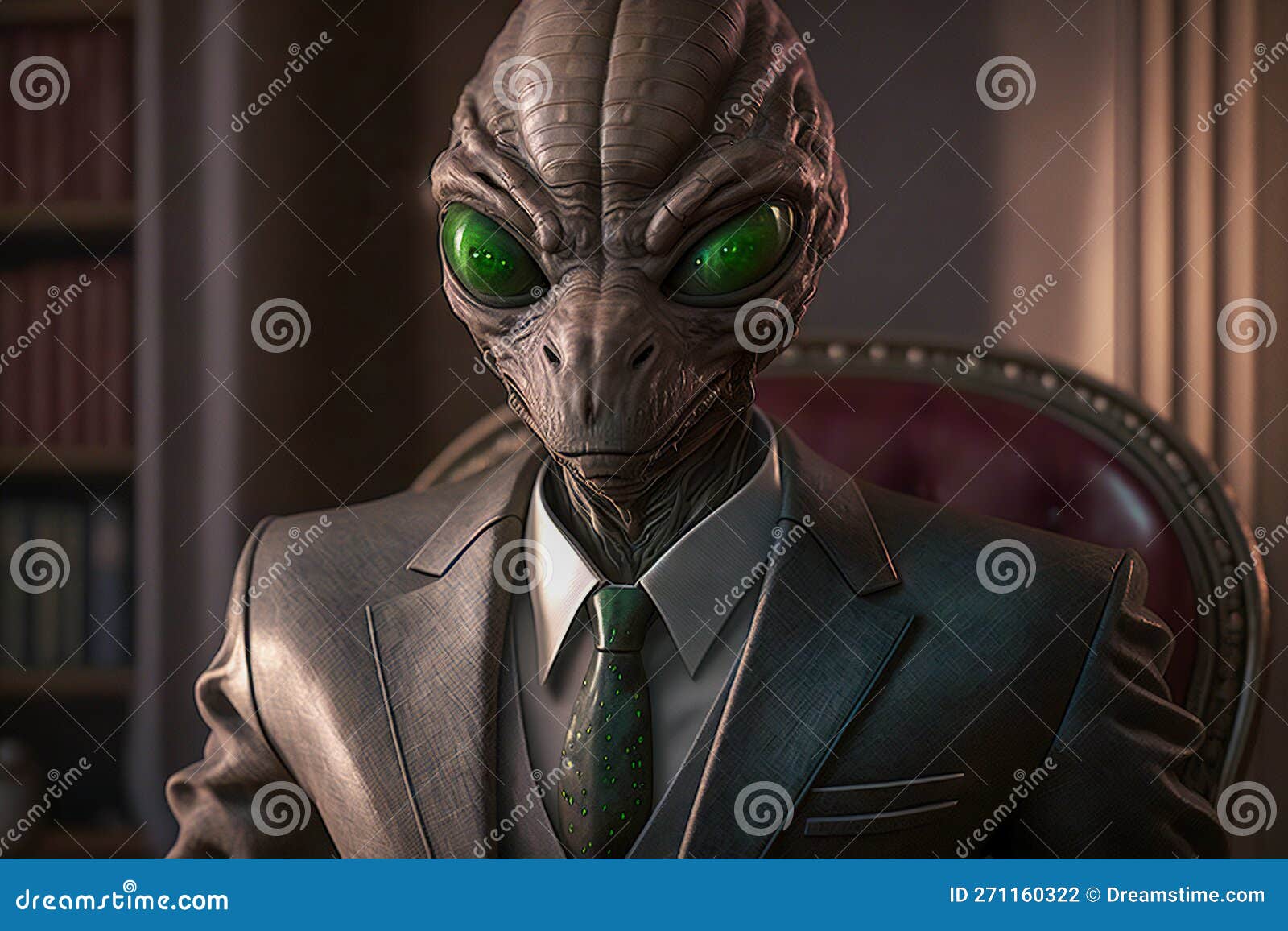 Illustration of the Alien in Business Suit Stock Illustration ...