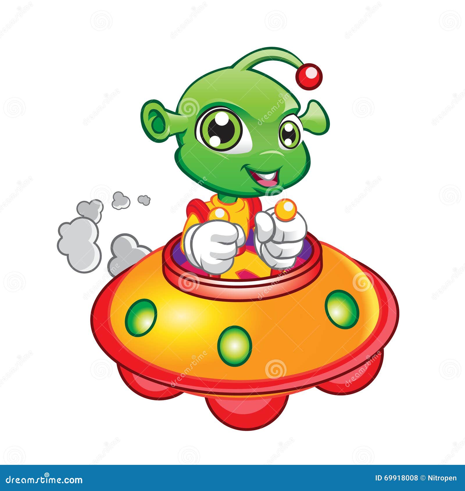 Illustration of Alien Driving Spaceship Stock Vector - Illustration of ...