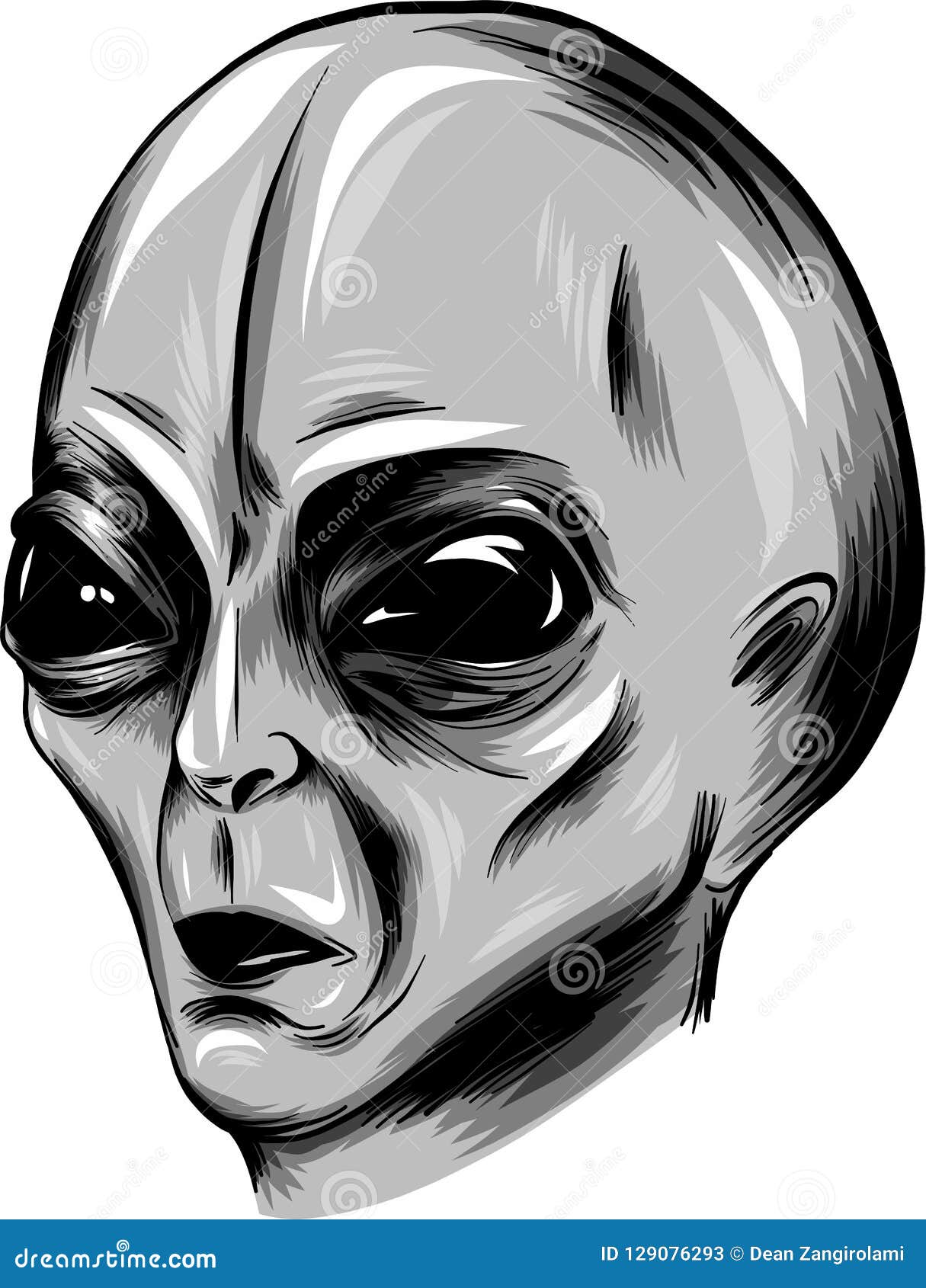 Illustration Alien Face Vector in White Background Stock Vector ...