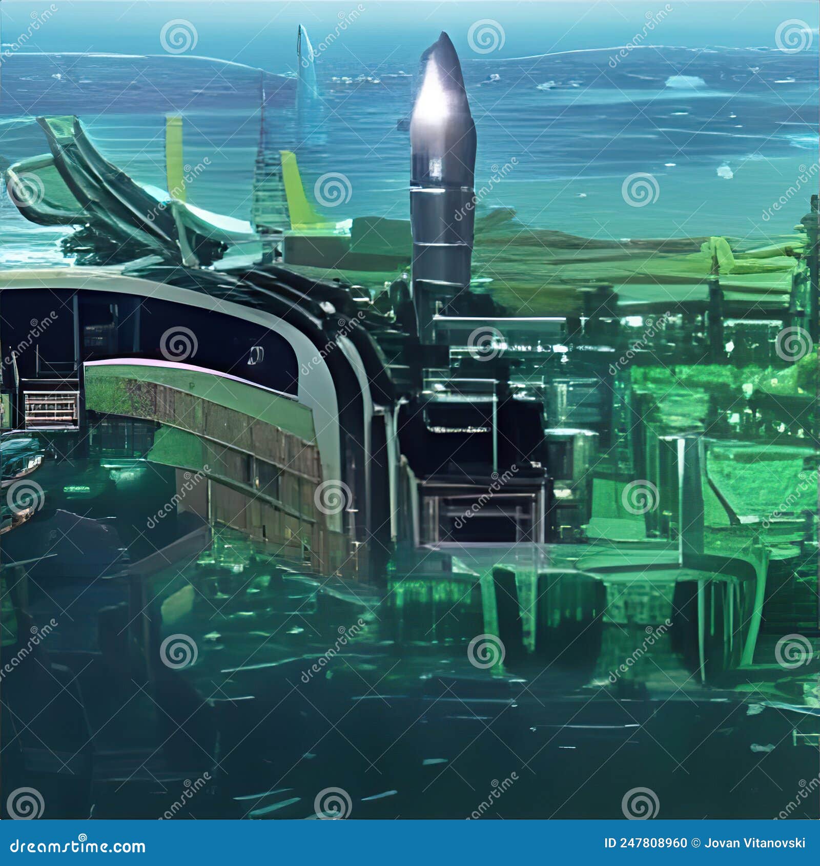 Illustration - Alien Sci-fi City Stock Illustration - Illustration of ...