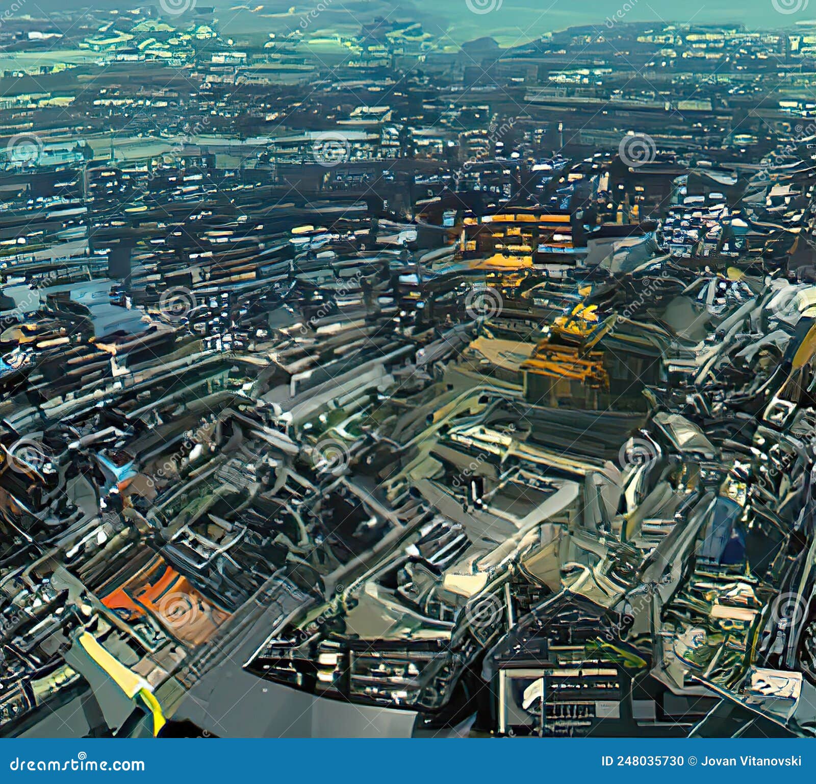 Illustration - Alien Sci-fi City Stock Illustration - Illustration of ...