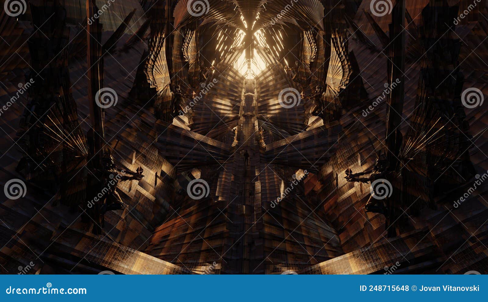 Illustration - Alien Sci-fi Concept of the Futuristic Interior Stock ...