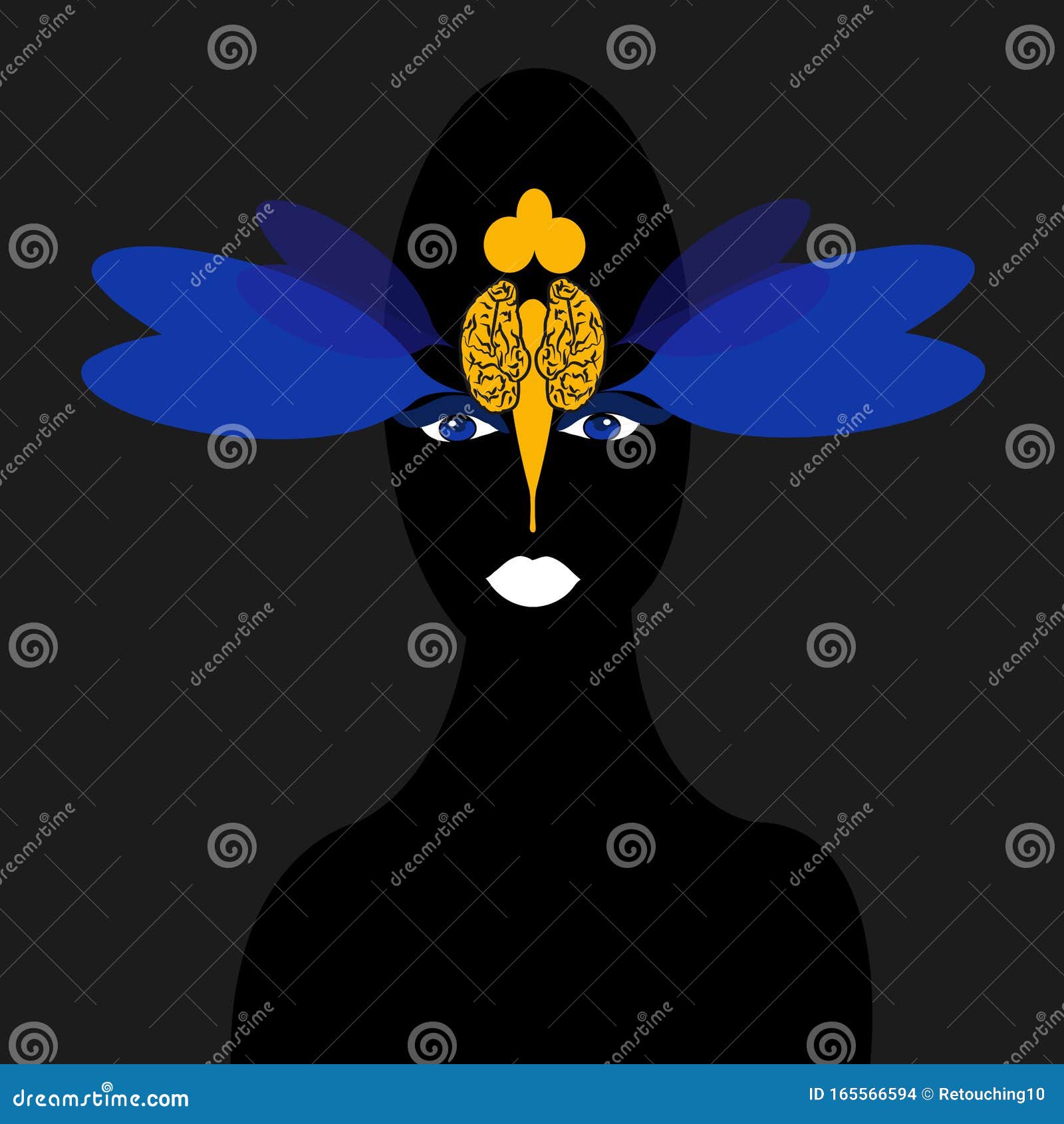 Illustration of an Alien Thinking Stock Illustration - Illustration of ...