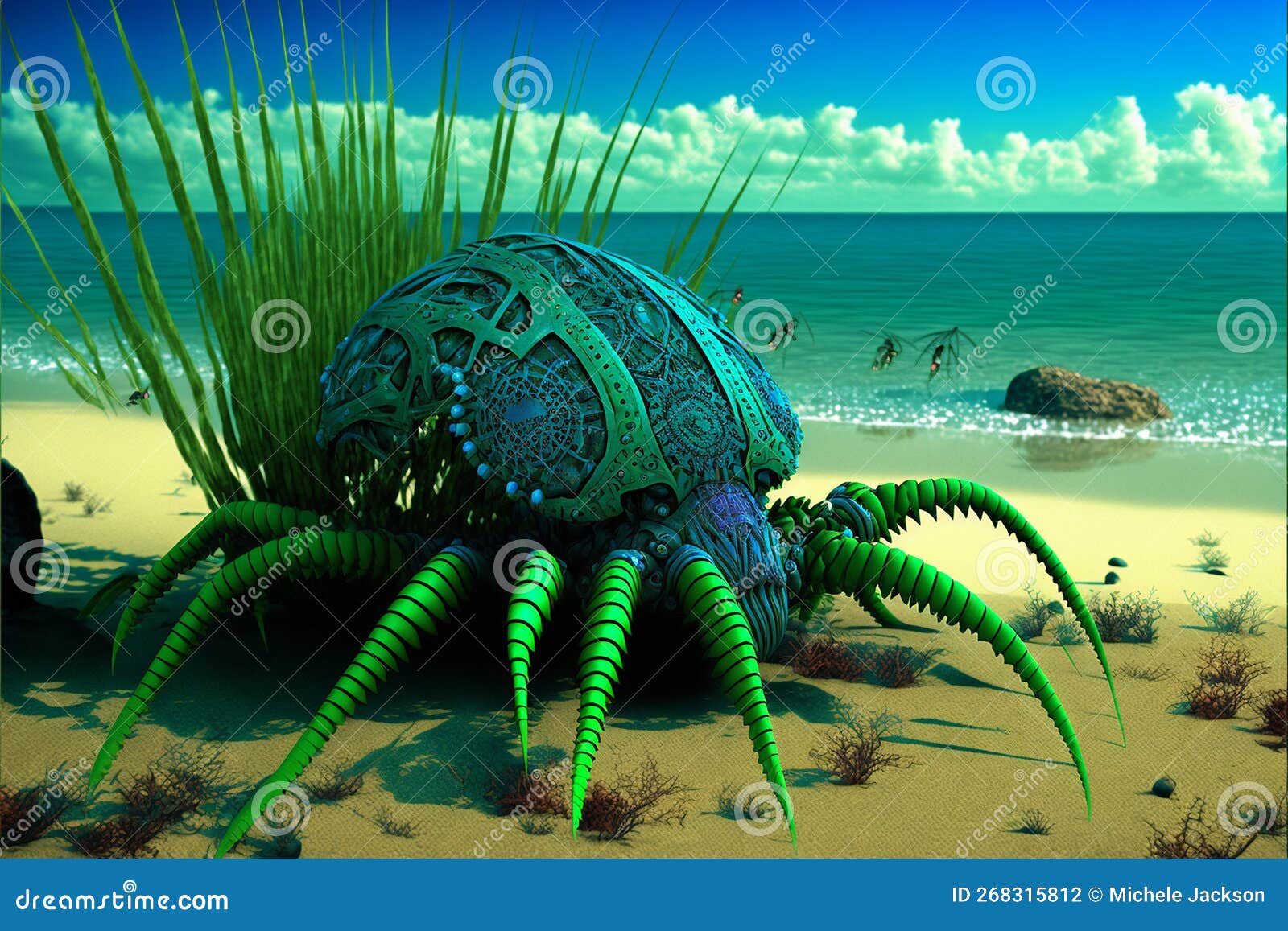 An Alien Tick from Another Plant, Generated by Ai Stock Illustration ...