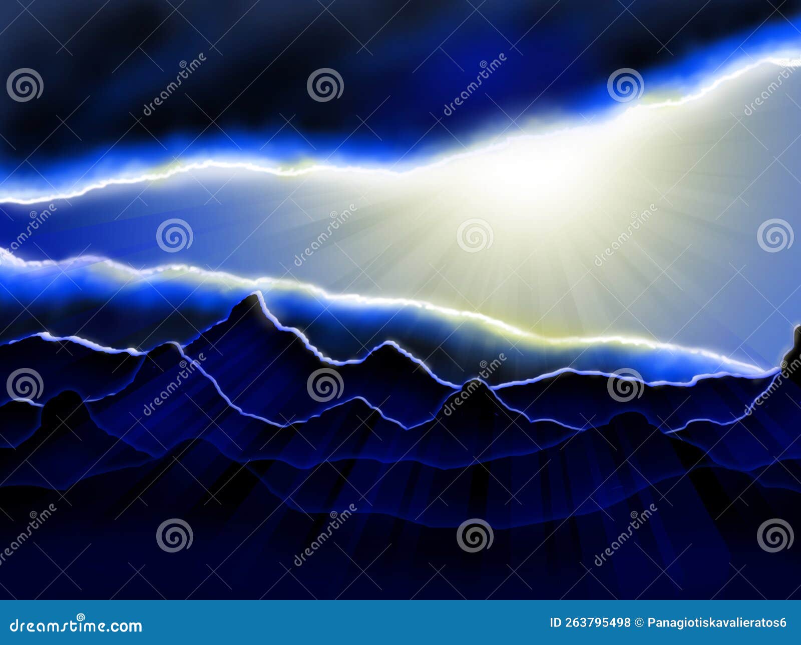 Alien Planet Environment. Heavy Gas Clouds with Sun Passing through To ...