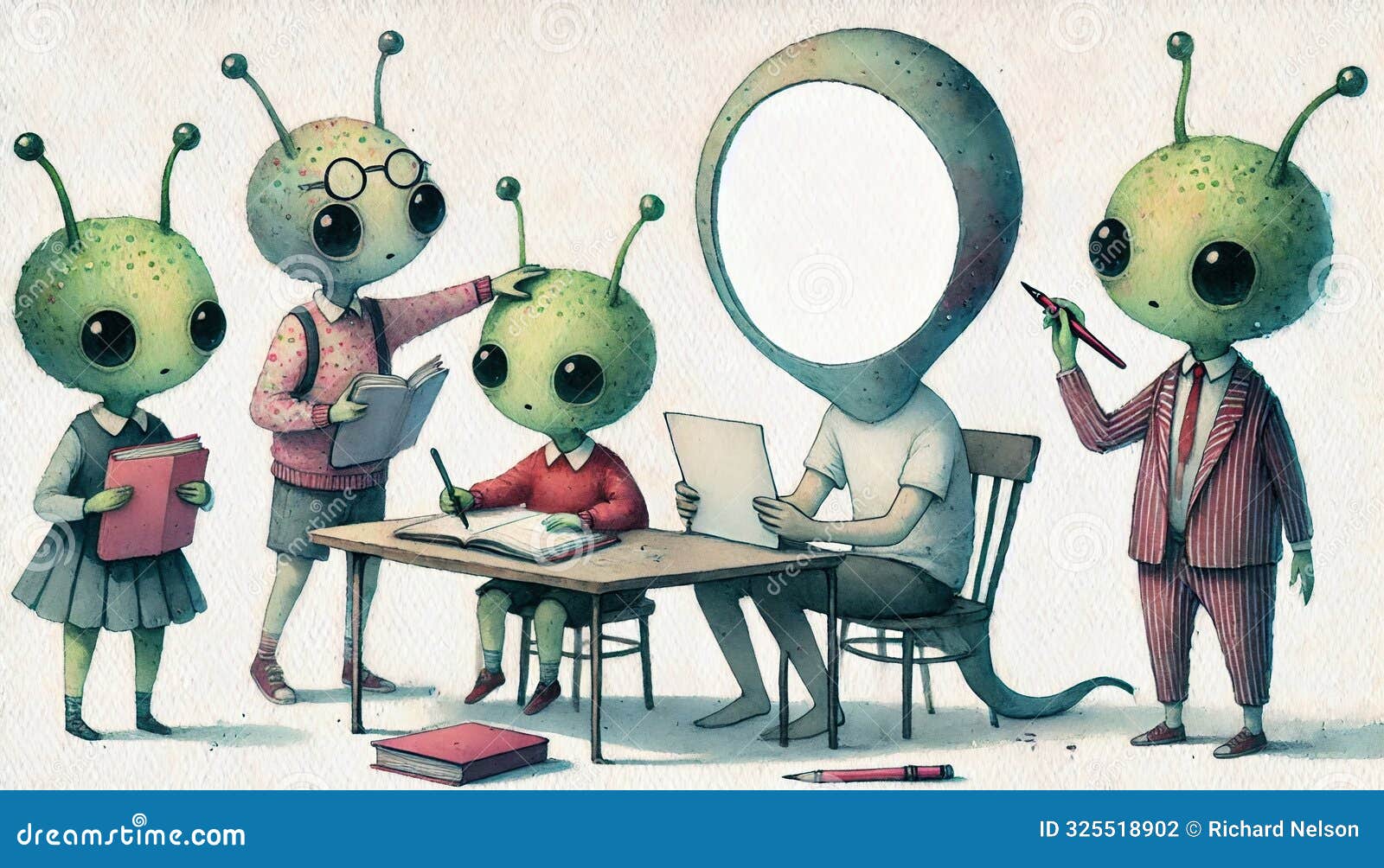 Alien Classroom stock illustration. Illustration of expression - 325518902