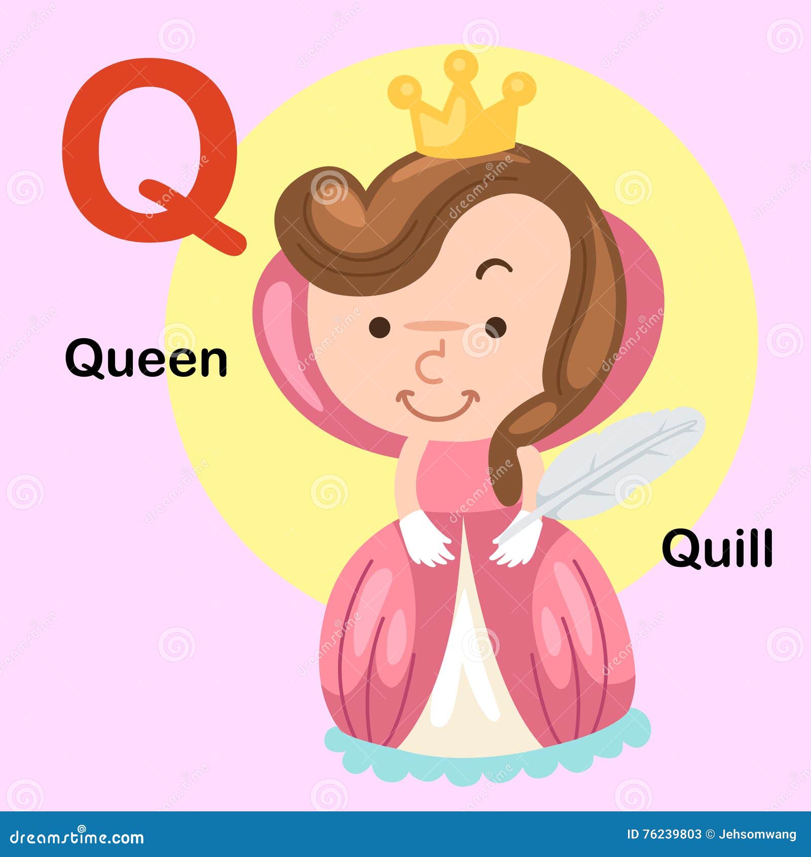 Letter Q R S T Queen Bee Rabbit Spider Turtle Zoo Alphabet. English Abc ...