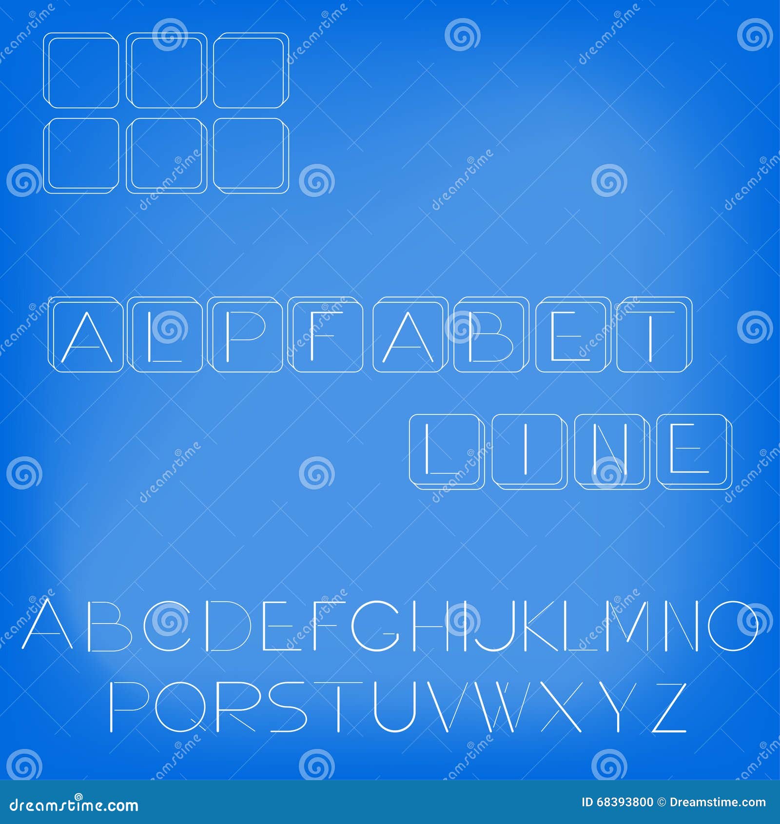 Illustration of the Alphabet in a Linear Style Stock Vector ...