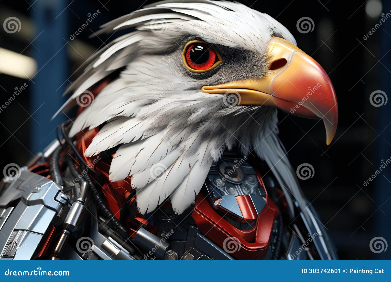 An American Bald Eagle in a Robot Suit Stock Illustration ...