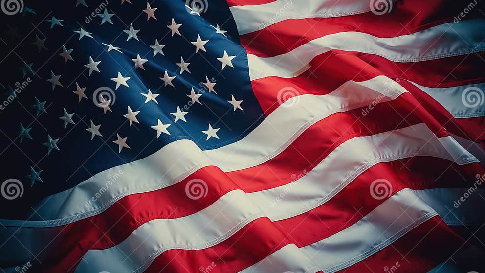 Illustration of a American Flag on a Solid Background. Generative Ai ...