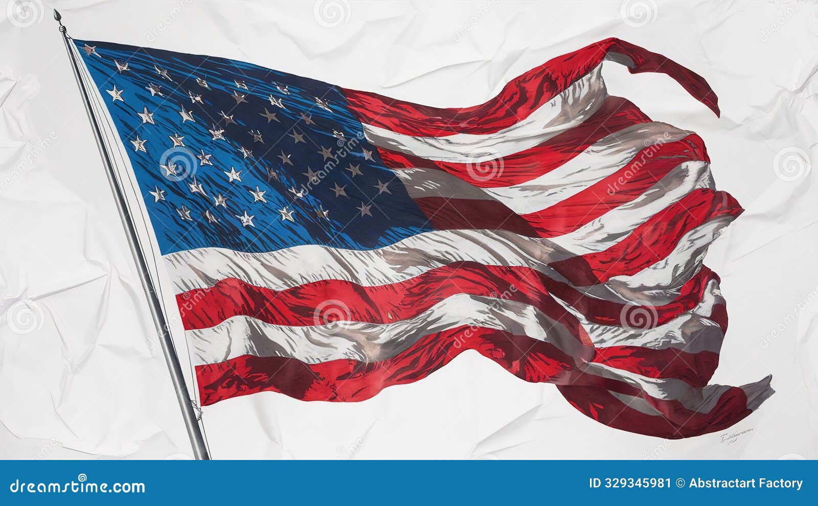 Illustration of a American Flag on a Solid Background. Generative Ai ...