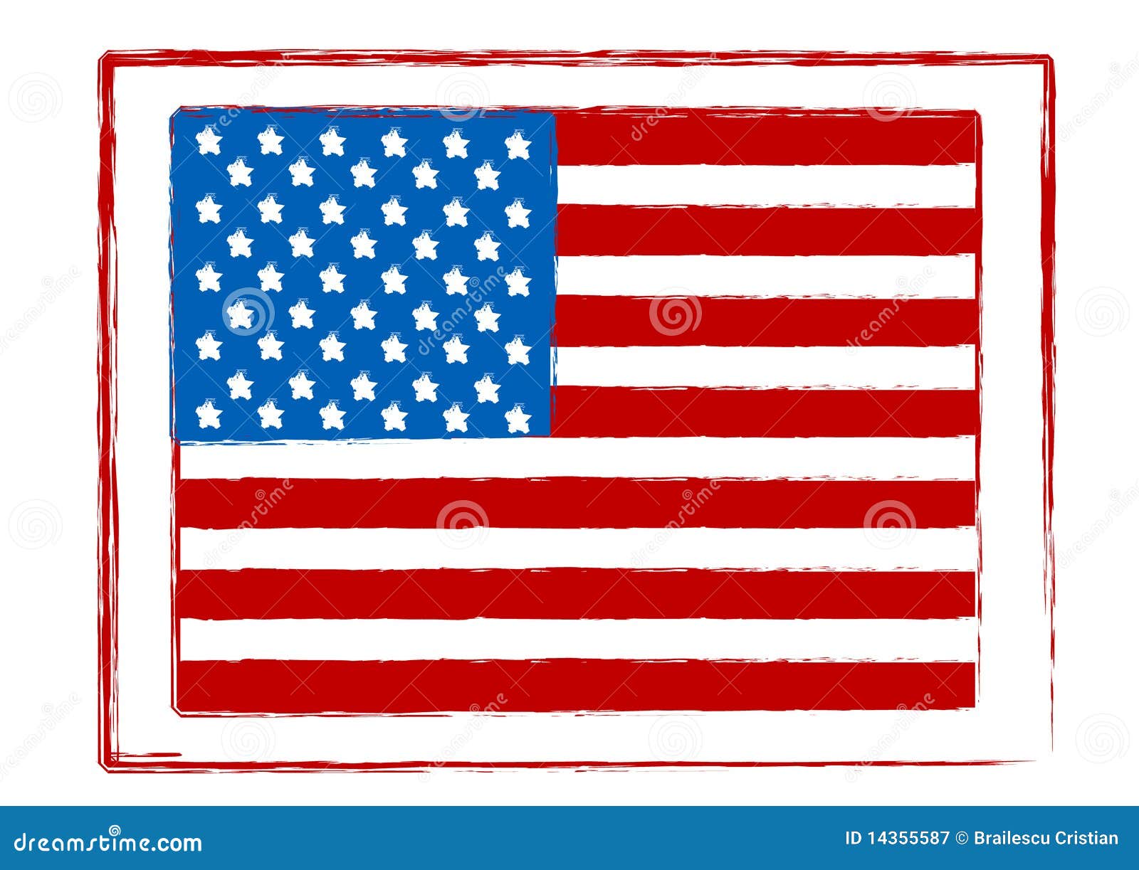 Illustration of an American Flag Stamp Stock Vector - Illustration of ...