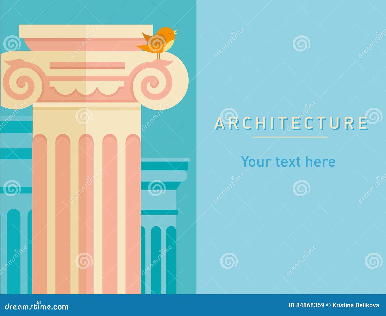 Illustration of Ancient Architecture, Tall Columns Stock Vector ...
