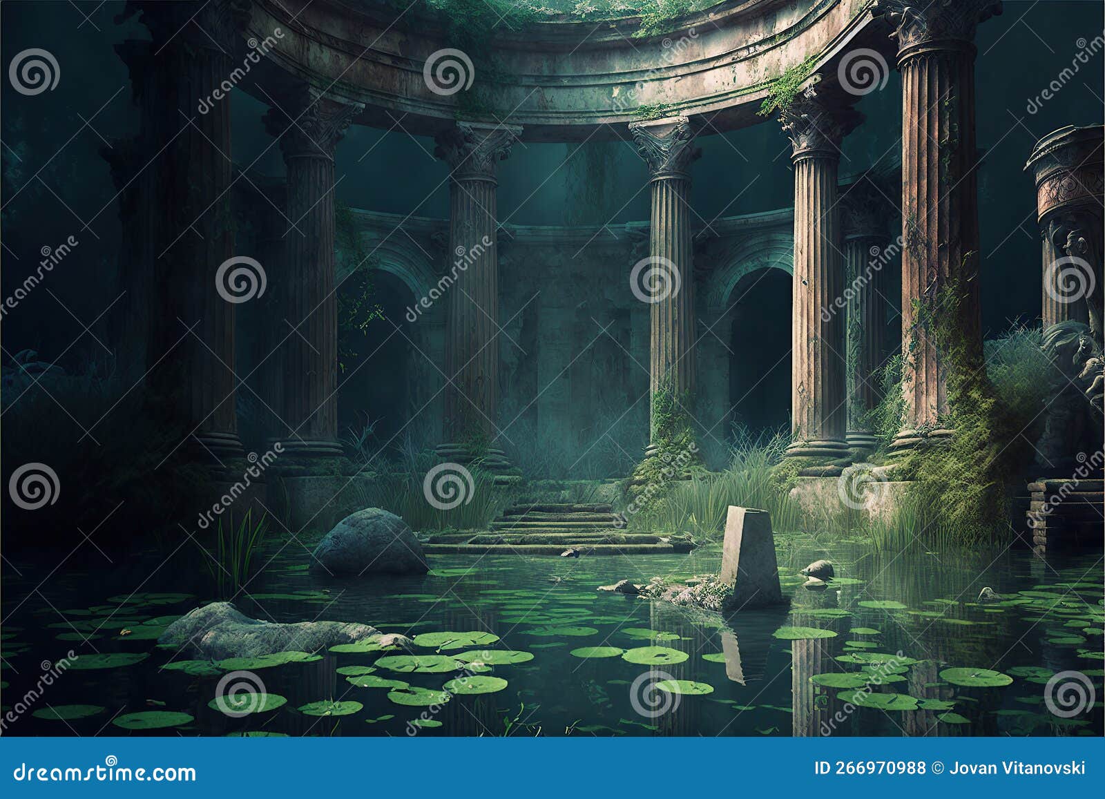 Ancient Cistern Ruins Created by Generative AI Stock Illustration ...