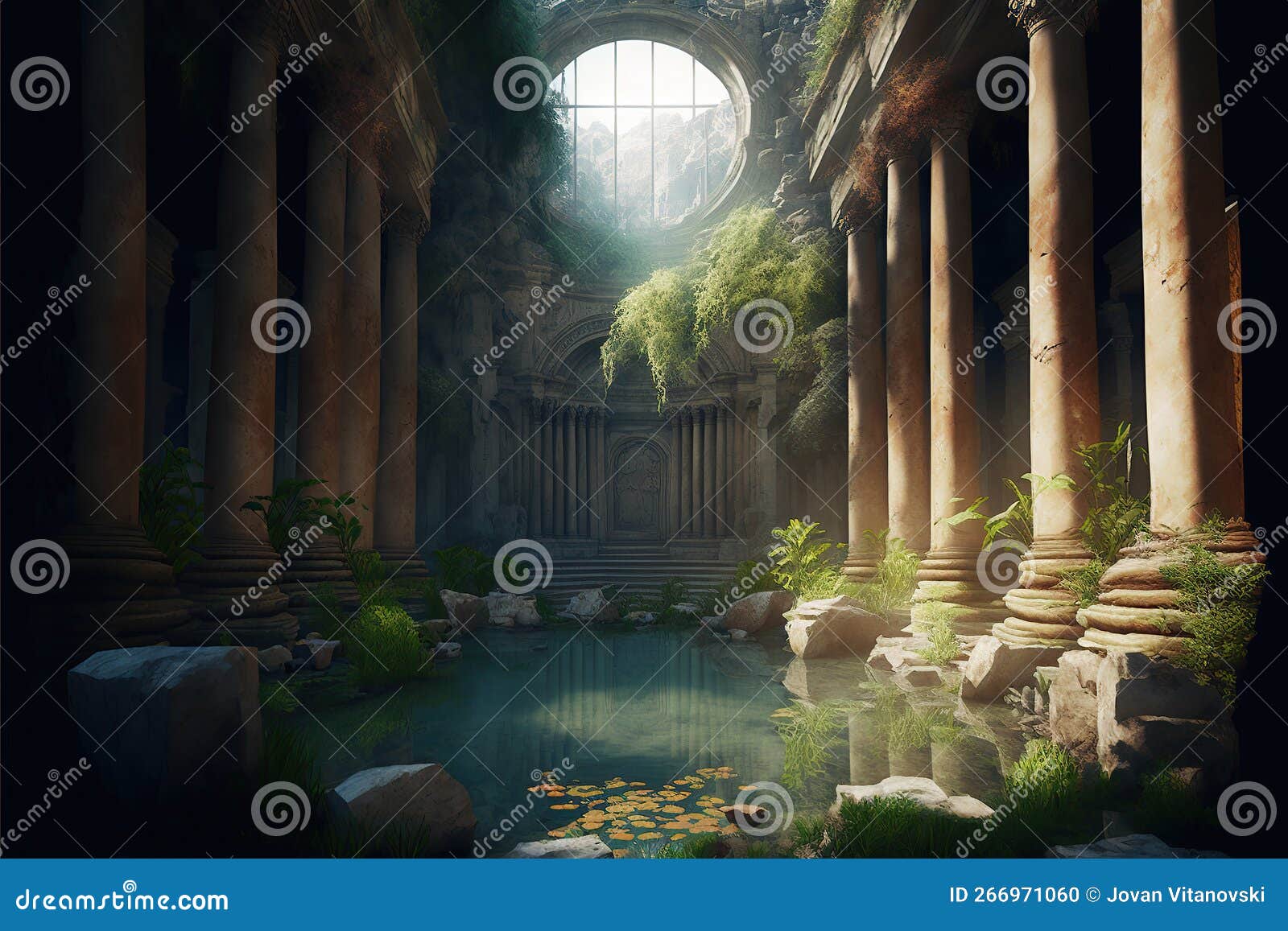 Ancient Cistern Ruins Created by Generative AI Stock Illustration ...