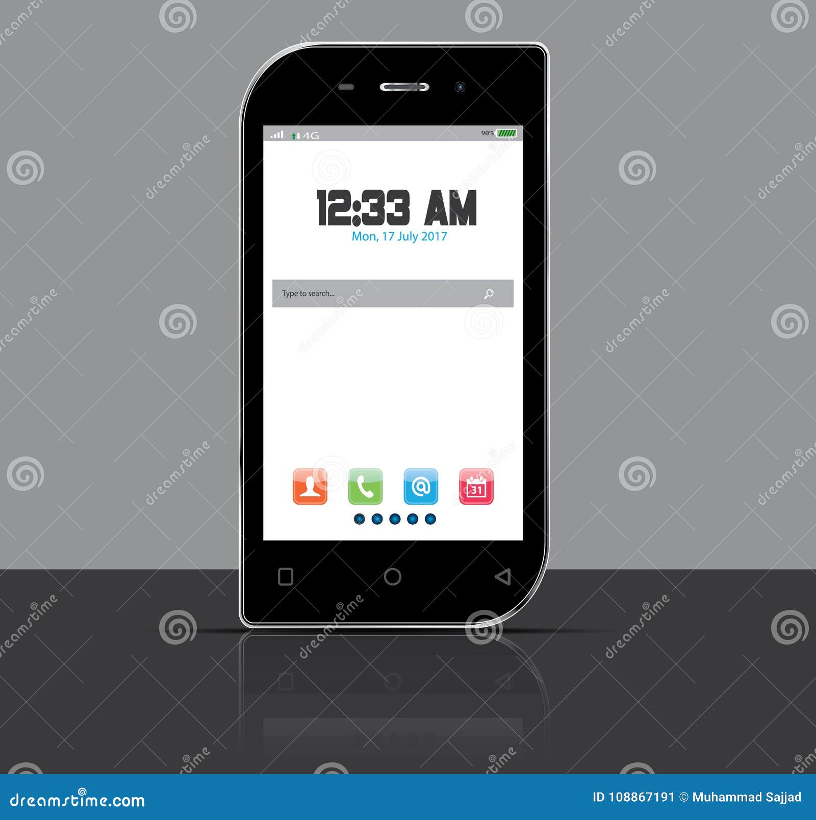 Vector Android Mobile Phone Touch Screen Illustration Editorial Photo ...