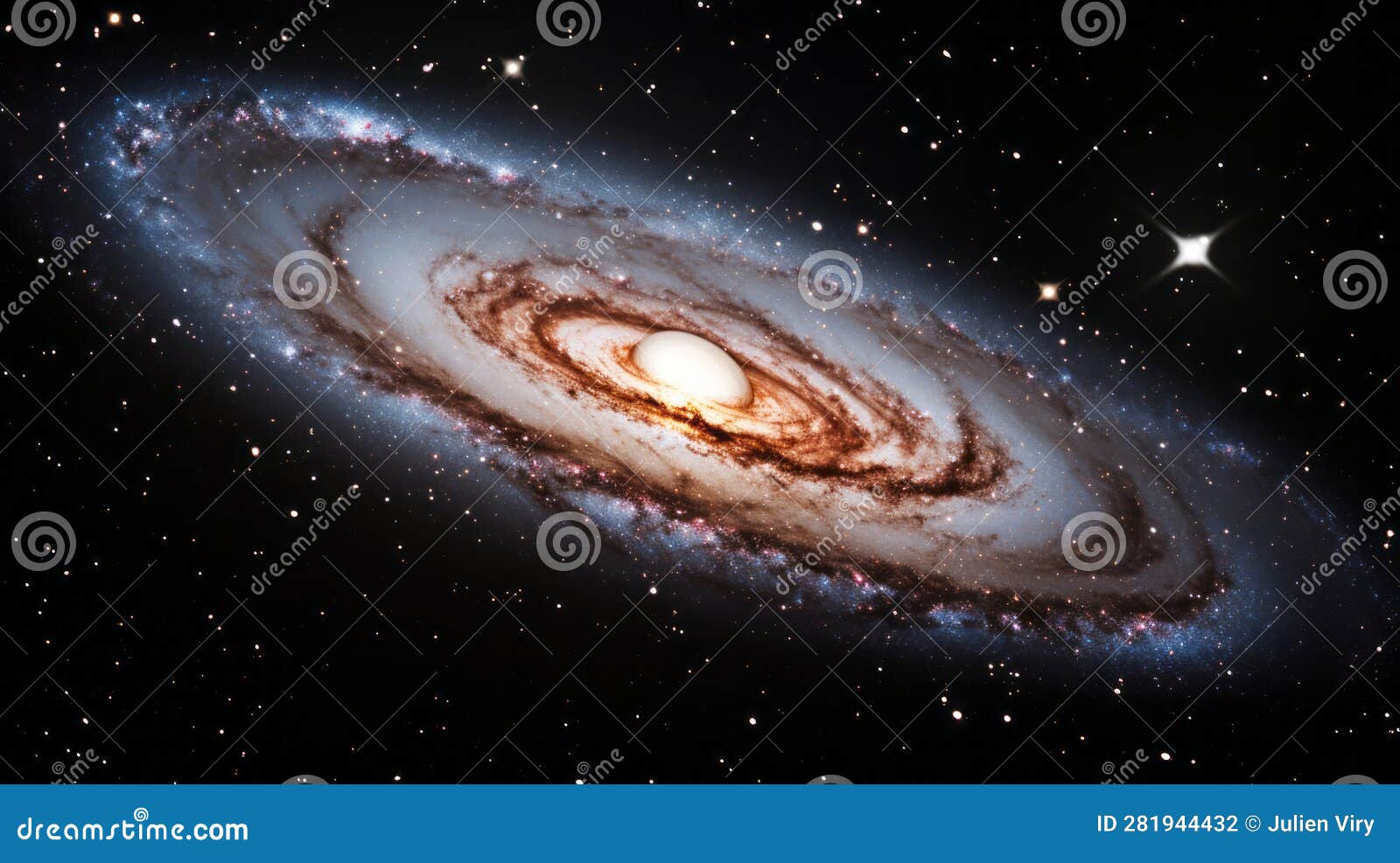 Illustration of the Andromeda Galaxy in Space Stock Illustration ...