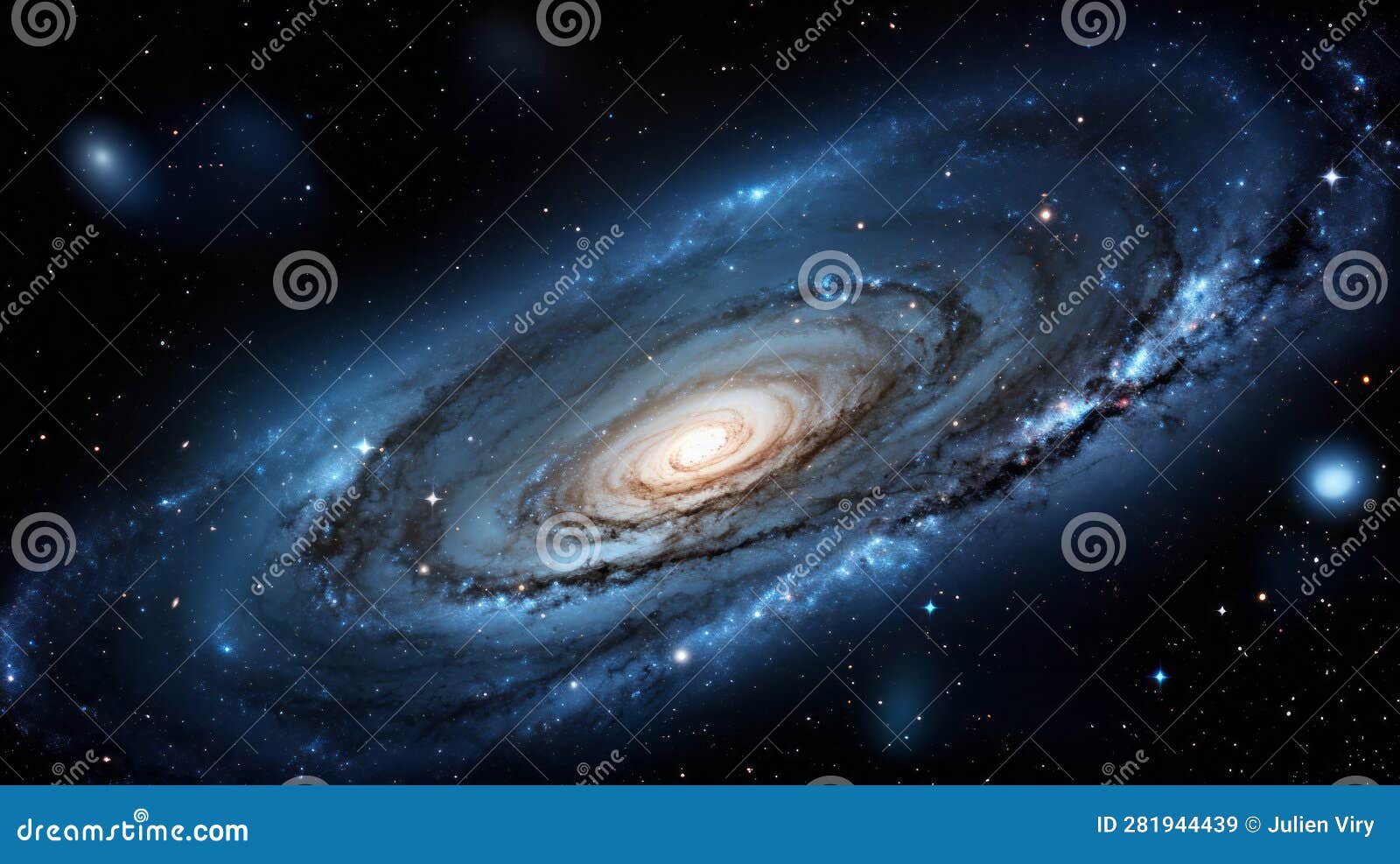 Illustration of the Andromeda Galaxy in Space Stock Illustration ...